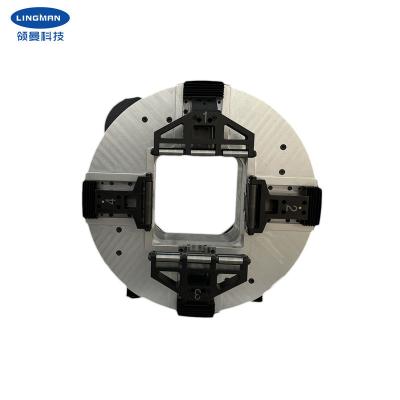 China Lingman Laser Rotary Chuck F245DF 0.05mm Centering Accuracy 230mm Jaw Stroke Pneumatic 4-Jaw Chuck for sale