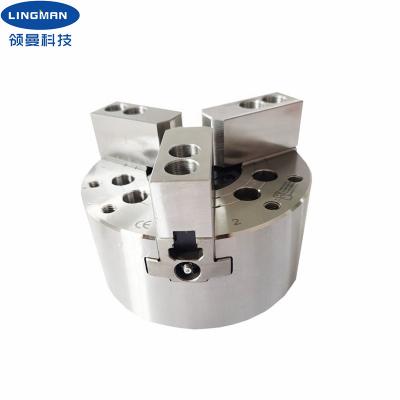 China 6 Inch 3 Jaw Hydraulic CNC Lathe Power Chuck - 12mm Stroke, 6000 RPM, 56.8KN Clamping Force for sale
