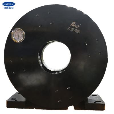 China Pneumatic Rotary Double Acting Chuck 220mm Stroke 350mm Center Height for Laser Pipe Cutting for sale