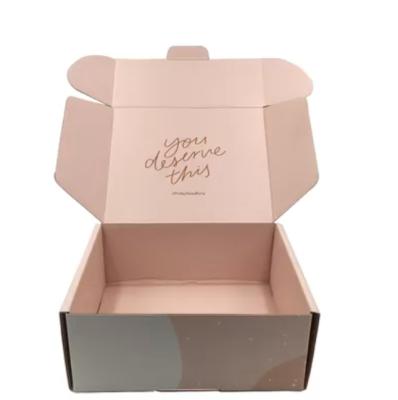 China Pink Custom Printed Mailer Boxes Recycled Small Shipping Cardboard Boxes For Clothes for sale
