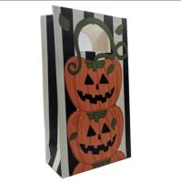 China C1S CMYK  Recycled Handle Carry Food Packaging Bag For Christmas 18kgs for sale