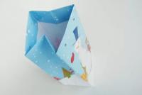 China Blue Branded Paper Bags Custom Printed Gift Shopping Bag With  Die Cut Handle for sale
