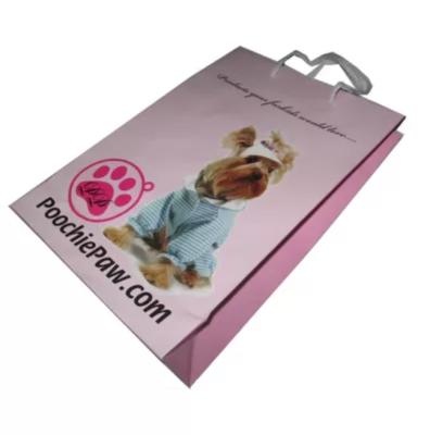 China Large Branded Paper Bags Pink Custom Design Gift Bags For Packaging for sale