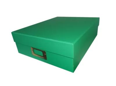 China 128GSM / 157GSM Rigid Paper Boxes Green Hardcover Box Custom Colorful Printed for sale