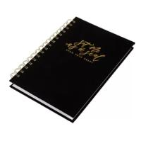 China 140*210mm Coil Bound Planner 80GSM Gold Foil Book With Protective Corner for sale