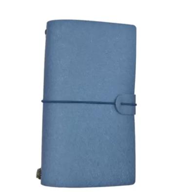 China Blue PU Leather Notebook 160pp CMYK Notebook A6 With Eliastic Band for sale