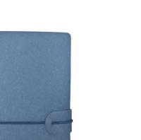 China Blue PU Leather Notebook 160pp CMYK Notebook A6 With Eliastic Band for sale