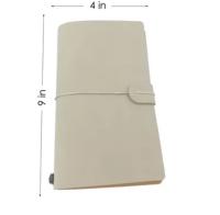 China Beige PU Leather Notebook A6 PU Leather Journal 100gsm With Rubber Band And Refiller for sale