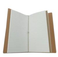 China Beige PU Leather Notebook A6 PU Leather Journal 100gsm With Rubber Band And Refiller for sale