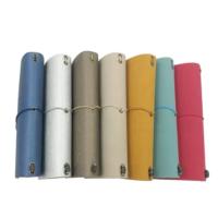 China Beige PU Leather Notebook A6 PU Leather Journal 100gsm With Rubber Band And Refiller for sale