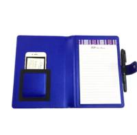 China 233*165mm Business Leather Notebook Blue Hardbound Leather Journal With Buckle Closure for sale