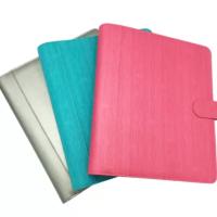 China Blue Pink Custom Leather Binders Durable Leather Ring Folder for sale