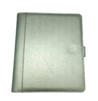 China Blue Pink Custom Leather Binders Durable Leather Ring Folder for sale