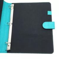 China A4 Green Leather Ring Binder Customized Leather File Holder For Office And Schol for sale