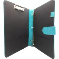China A4 Green Leather Ring Binder Customized Leather File Holder For Office And Schol for sale