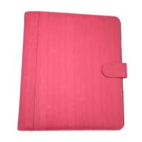 China Pink PU Leather Folder OEM Leather Landscape Binder A4 For Office Supplies for sale