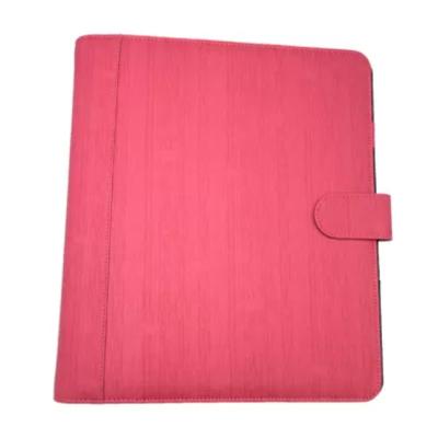 China Pink PU Leather Folder OEM Leather Landscape Binder A4 For Office Supplies for sale
