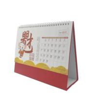 China Die Cut Cardboard Desk Calendar Colorful Printed Creative Desk Calendar for sale