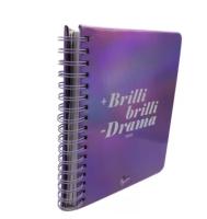 China CMYK Printing Spiral Paper Notebook Purple Hard Cover Spiral Planner 8.25x6.25 Inches for sale