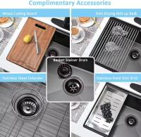China 24 Inches Black Built-in Kitchen Sink WorkstationUndermount Sink Black Stainless Steel Single Bowl KitchenSink for sale