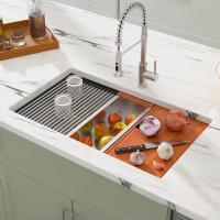 China Kitchen Sink Workstation 16 Gauge 304 Stainless Steel Large Single Bowl Under Counter Brushed Sinks with Accessories for sale