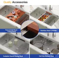 China Kitchen Sink Workstation 16 Gauge 304 Stainless Steel Large Single Bowl Under Counter Brushed Sinks with Accessories for sale