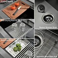 China 33 Inch Black Modern Eco-Friendly Brushed Surface 304 Stainless Steel Apron-Front Single Bowl Deck Mounted for sale