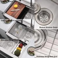 China New Arrival Farmhouse Handmade Sink Underthe Counter Basin 33 Inches Kitchen Embedded StainlessSteel Sink for sale