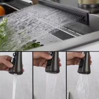 China Stainless Steel Nano Step Handmade Above Mount Waterfall Faucet Multifunction Single Bowl Kitchen Sinks for the Kitchen for sale