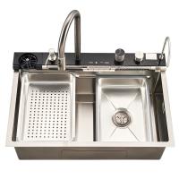 China Digital Display Stainless Steel Kitchen Sink with Nano Honeycomb and Multifunctional Waterfall Rainfall for sale