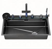 China Digital Display Stainless Steel Kitchen Sink with Nano Honeycomb and Multifunctional Waterfall Rainfall for sale
