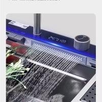 China Digital Display Stainless Steel Kitchen Sink with Nano Honeycomb and Multifunctional Waterfall Rainfall for sale