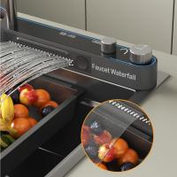 China Digital Display Stainless Steel Kitchen Sink with Nano Honeycomb and Multifunctional Waterfall Rainfall for sale