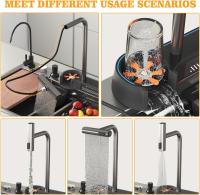 China Digital Display Stainless Steel Kitchen Sink with Nano Honeycomb and Multifunctional Waterfall Rainfall for sale