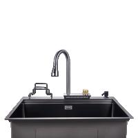China Stainless Steel Nano Step Handmade Above Mount Waterfall Faucet Multifunction Single Bowl Kitchen Sinks for the Kitchen for sale