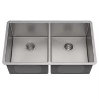 China Undermount Sink Double Bowl Kitchen Sink Stainless Steel 16 Gauge Round Corner Double BowlSink Basin for sale
