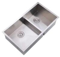 China New Kitchen Sink Double Durable Bowl Handmade Double Bowl 304 Stainless Steel Modern Square for sale