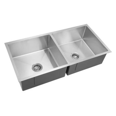China Wholesale Price 304 Stainless Steel Kitchen Double Bowl Sinks for sale