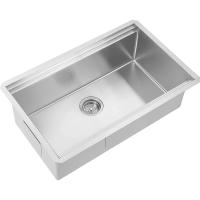 China Undermount Single Bowl Kitchen Sink 18GA Black Stainless Steel Undermount Workstation Kitchen Sink for sale