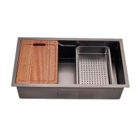 China Handmade Wholesale Undermount Single Bowl  SS304 Stainless Steel Kitchen Sink With Optional Accessories for sale