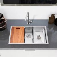 China Handmade Wholesale Undermount Single Bowl  SS304 Stainless Steel Kitchen Sink With Optional Accessories for sale