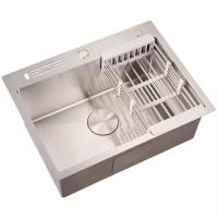China Customization Handmade Kitchen Sink Stainless Steel Single Bowl Topmount Sink for sale