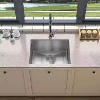 China Customization Handmade Kitchen Sink Stainless Steel Single Bowl Topmount Sink for sale