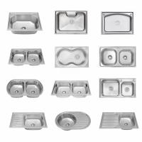 China Single Bowl Stainless Steel Kitchen Sink Drain Board New Style Multifunction Rectangular Counter Installation Easy Counter Top for sale