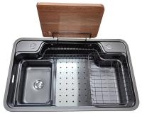 China Kitchen Sink 304 Stainless Steel Washbasin Large Capacity Korean Style Large Single Sink Dishwashing Sink for sale