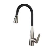 China Modern Single-Handle 304 Stainless Steel Kitchen Faucet 304 Stainless Steel Household Pull-Out Hot/Cold Modern Design for sale