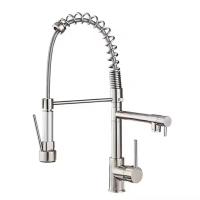 China High Quality Modern Single-Handle Stainless Steel Kitchen Faucet Anti-Splash Dual Water Hot/Cold Ceramic Faucet Basin Faucet for sale