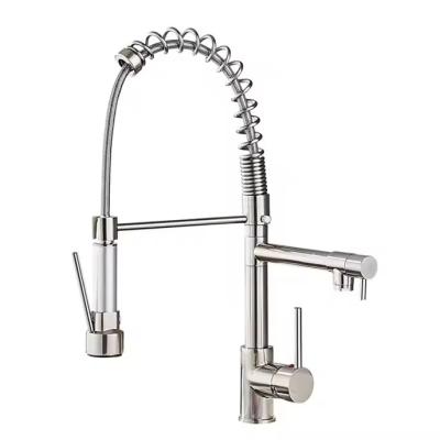 China High Quality Modern Single-Handle Stainless Steel Kitchen Faucet Anti-Splash Dual Water Hot/Cold Ceramic Faucet Basin Faucet for sale
