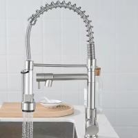 China High Quality Modern Single-Handle Stainless Steel Kitchen Faucet Anti-Splash Dual Water Hot/Cold Ceramic Faucet Basin Faucet for sale