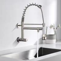 China High Quality Modern Single-Handle Stainless Steel Kitchen Faucet Anti-Splash Dual Water Hot/Cold Ceramic Faucet Basin Faucet for sale